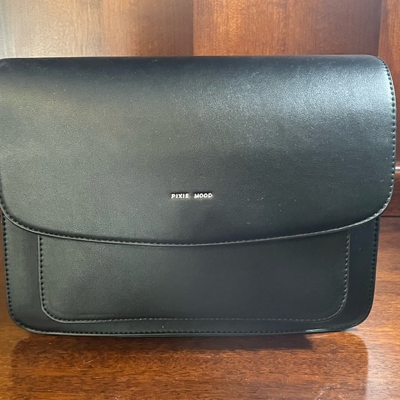 Pixie Mood | Bags | Nwt Pixie Mood Black Leather Handbag With Removable ...